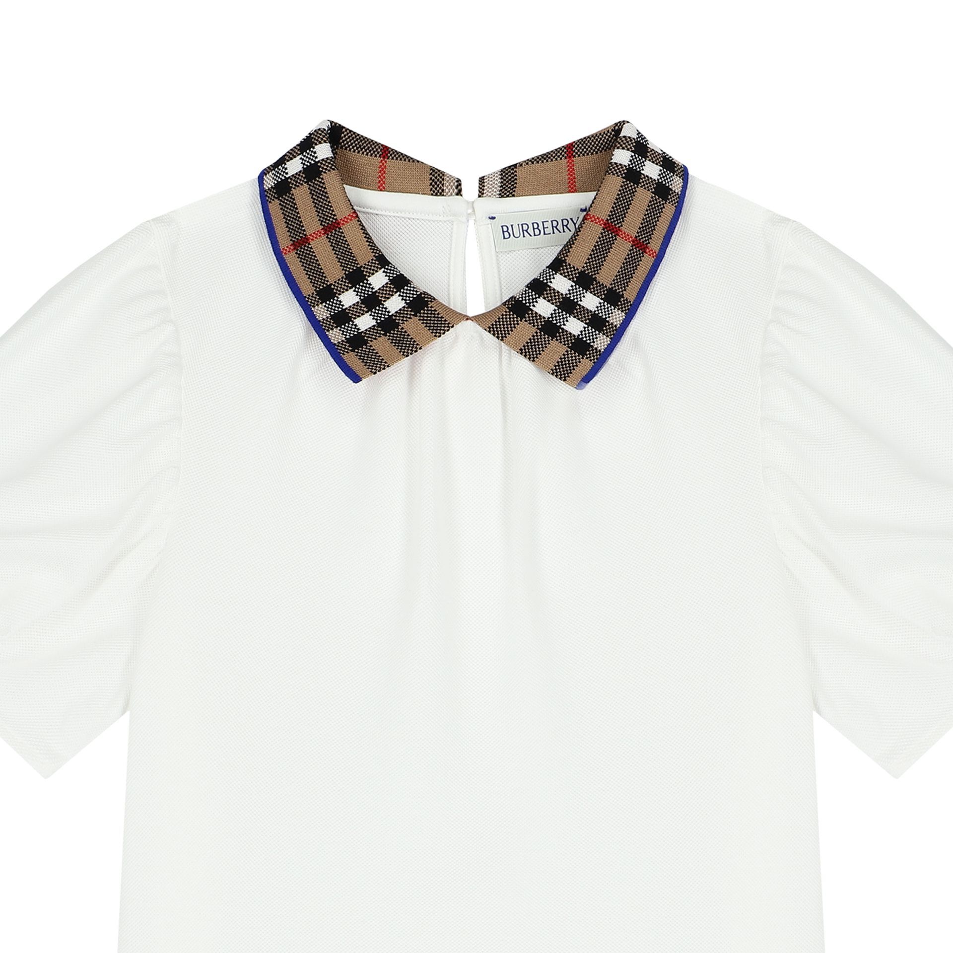 Burberry Girls White Check Polo Shirt Junior Couture UK