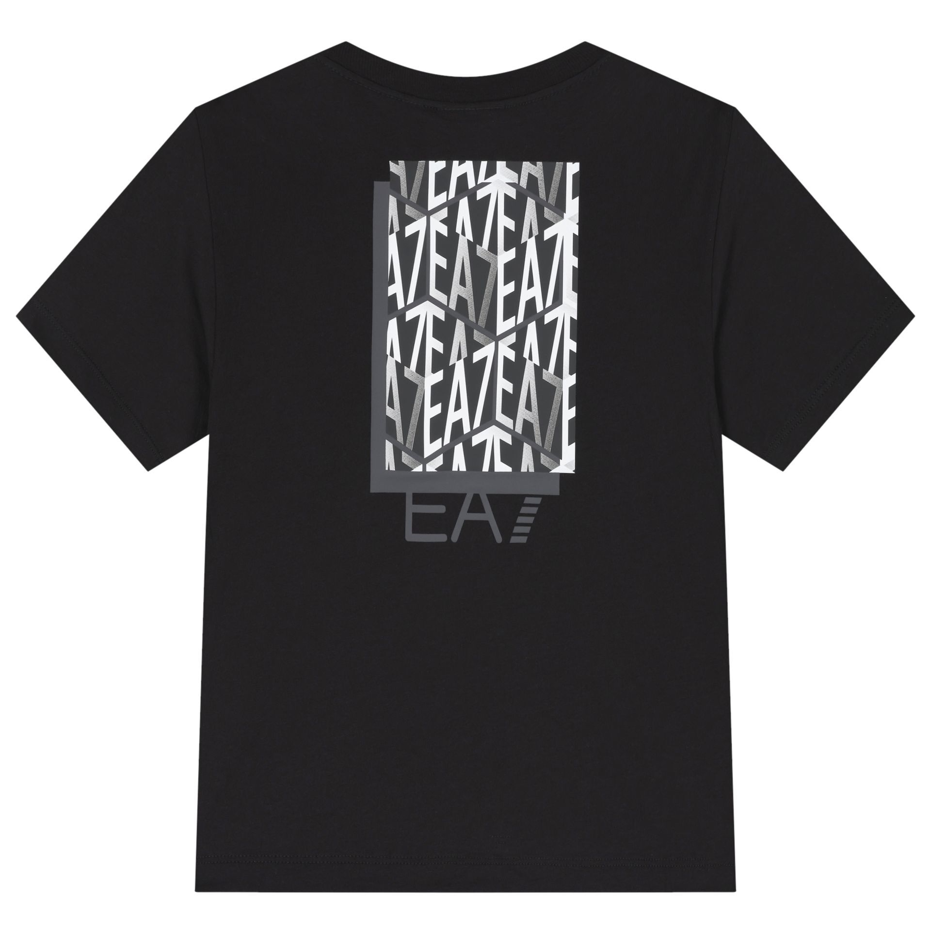 EA7 Emporio Armani Boys Black Logo T Shirt Junior Couture UK
