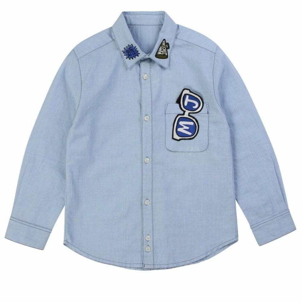 MARC JACOBS Boys Light Blue Logo Shirt | Junior Couture UK