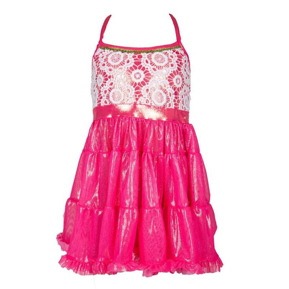 PatÃ© de Sable Girls Pink Lolita Crochet Beach Dress | Junior Couture UK