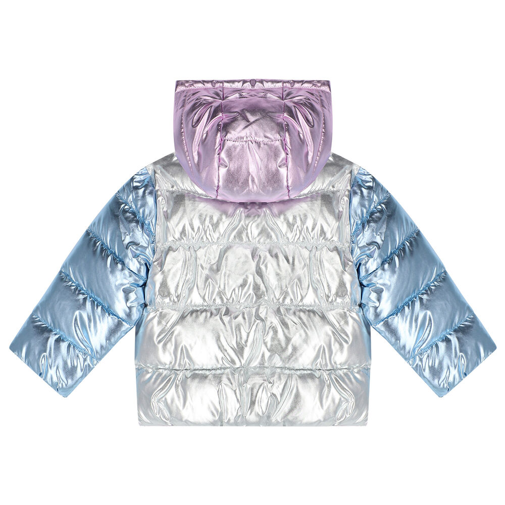 Stella McCartney Girls Pink & Blue Metallic Puffer Jacket | Junior ...