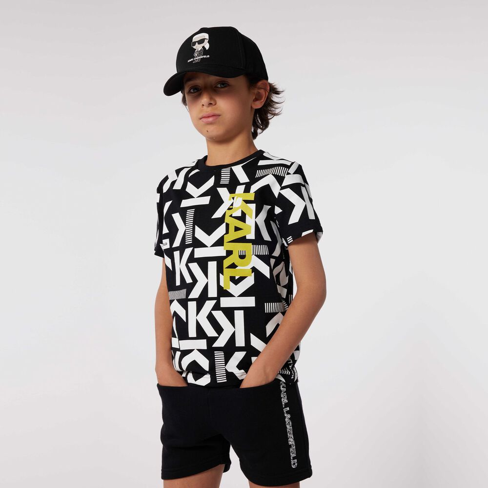 KARL LAGERFELD Boys Black Ikonik Logo Cap | Junior Couture UK